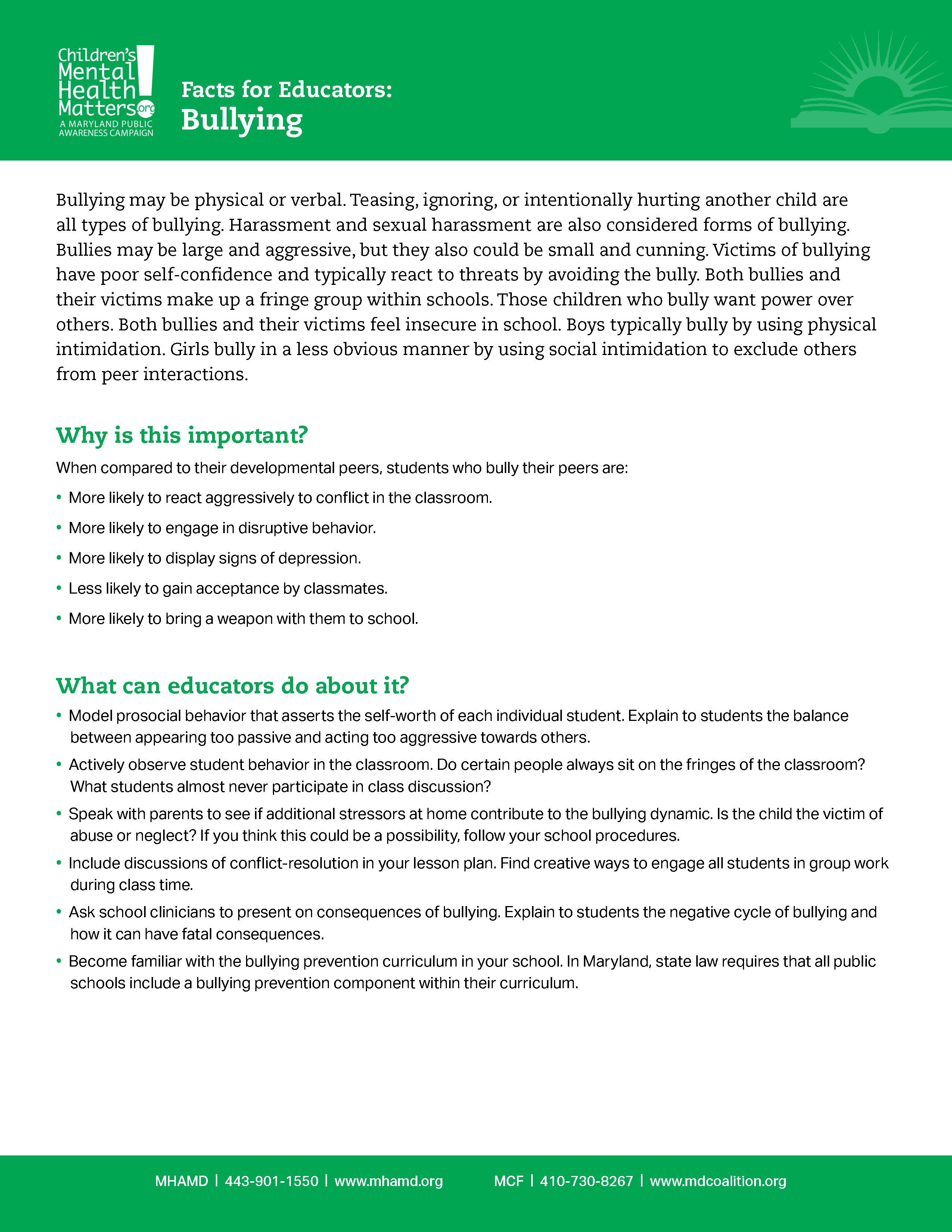 Bullying - Children's Mental Health Matters