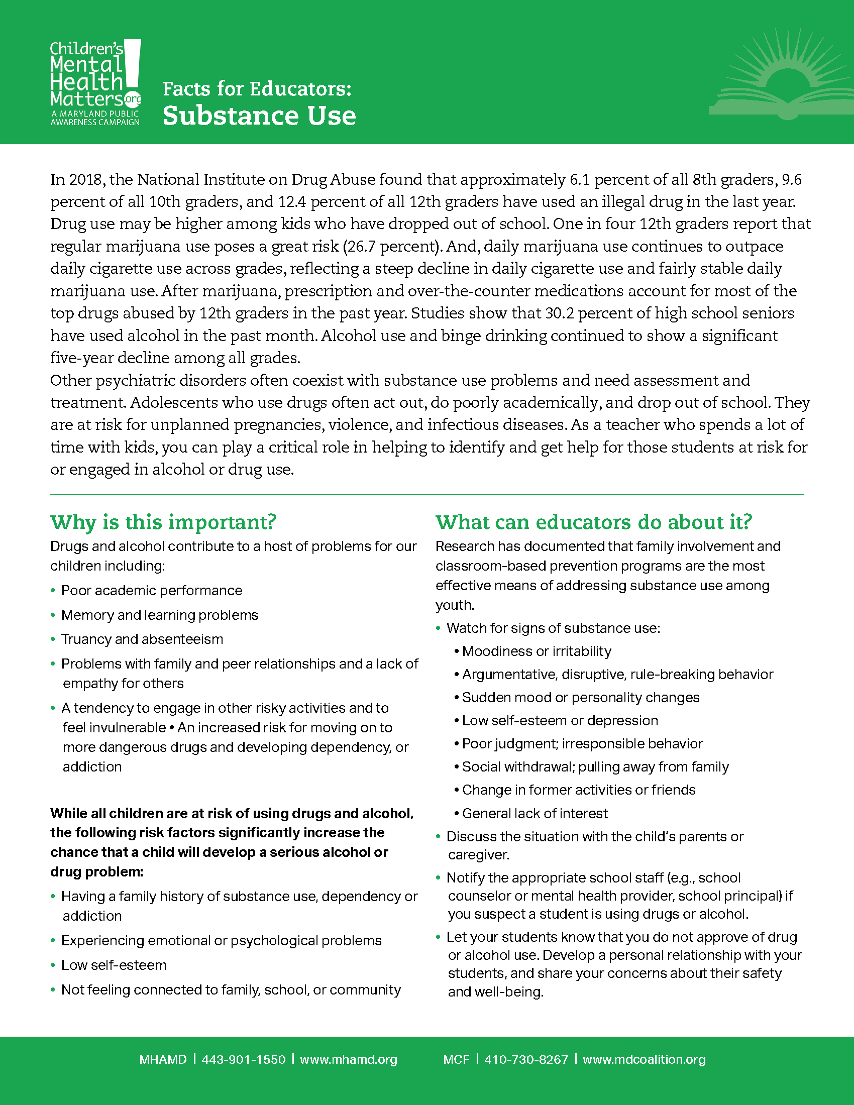 Substance Use - Children's Mental Health Matters