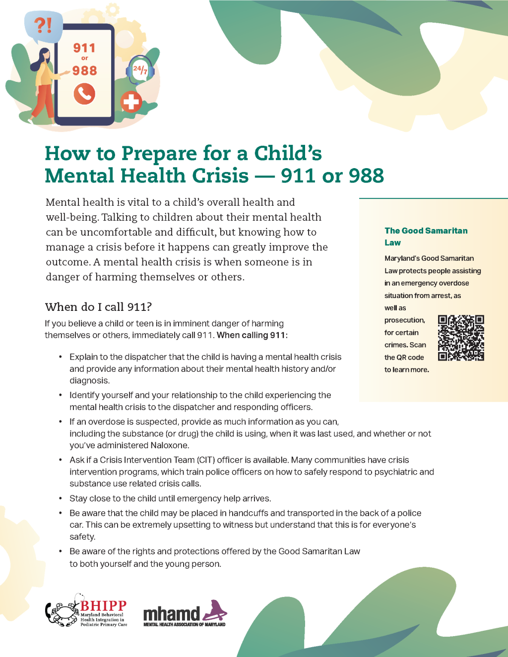 How to Prepare for a Child’s Mental Health Crisis — 911 or 988 ...